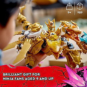 LEGO NINJAGO Lloyd’s Golden Ultra Dragon Toy for Kids, 71774 Large 4 Headed Action Figure with Blade Wings Plus 9 Minifigures