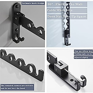 kuaguan Clothes Drying Rack Wall Mounted Drying Racks for Laundry Room Organization and Storage Clothes Rack，Aluminum Dryer Rack with Two Drying Rods for Hanging Wet and Dry Clothes