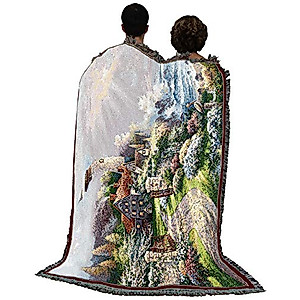 Pure Country Weavers Coastal Splendor Blanket by James Lee - Scenic Gift Tapestry Throw Woven from Cotton - Made in The USA (72x54)