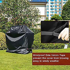 Grill Cover, 52 inch Gas Grill Cover Waterproof Outdoor BBQ Cover UV Resistant for Weber Char Broil Nexgrill Brinkmann and More Black (52"(L)×26"(W)×44"(H))