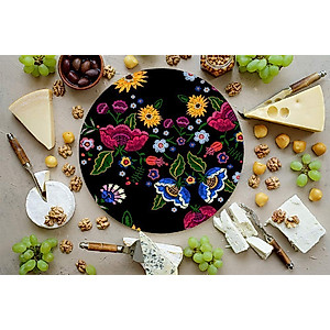 HASTA LA RAIZ | Mexican Handmade Cheese Board covered with resin. Ideal for Charcuterie Platter & Serving Tray. Model: Heritage.