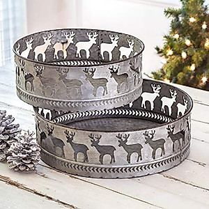 CTW Home Collection Reindeer Round Bins, Set of Two