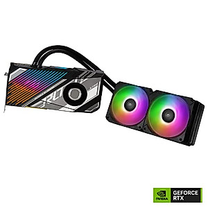 ASUS ROG Strix LC NVIDIA GeForce RTX™ 4090 OC Edition Gaming Graphics Card (PCIe® 4.0, 24 GB GDDR6X, HDMI® 2.1, DisplayPort™ 1.4a, Full-Coverage Cold Plate, 240 mm Radiator, 560mm tubing)