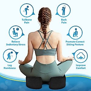 BlissTrends Seat Cushion,Thick Memory Foam Cushions for Pressure Relief, Tailbone Pain, Sciatica & Back Pain Relief for Office Chairs (Black)