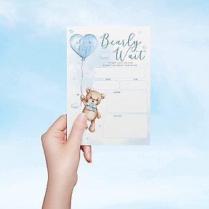 Your Main Event Prints Bear Baby Shower Invitations with Book Request and Diaper Raffle Card, We Can Bearly Wait Teddy, Forest Animal, Baby Sprinkle, 20 Fill in Invites
