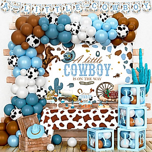 Party Inspo Cowboy Baby Shower Decorations, Western Rodeo Baby Shower Decorations, Wild West A Little Cowboy is On The Way Backdrop Balloon Banner Tablecloth Cake Cupcake Topper Box Cutout