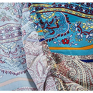 Boho Sheets Set (4 PCS) Boho Full Size Colorful Tribal Striped Bed Sheets 14" Deep Pocket Ethnic Fitted Sheet Bohemian Flat Sheets 2 Pillowcases