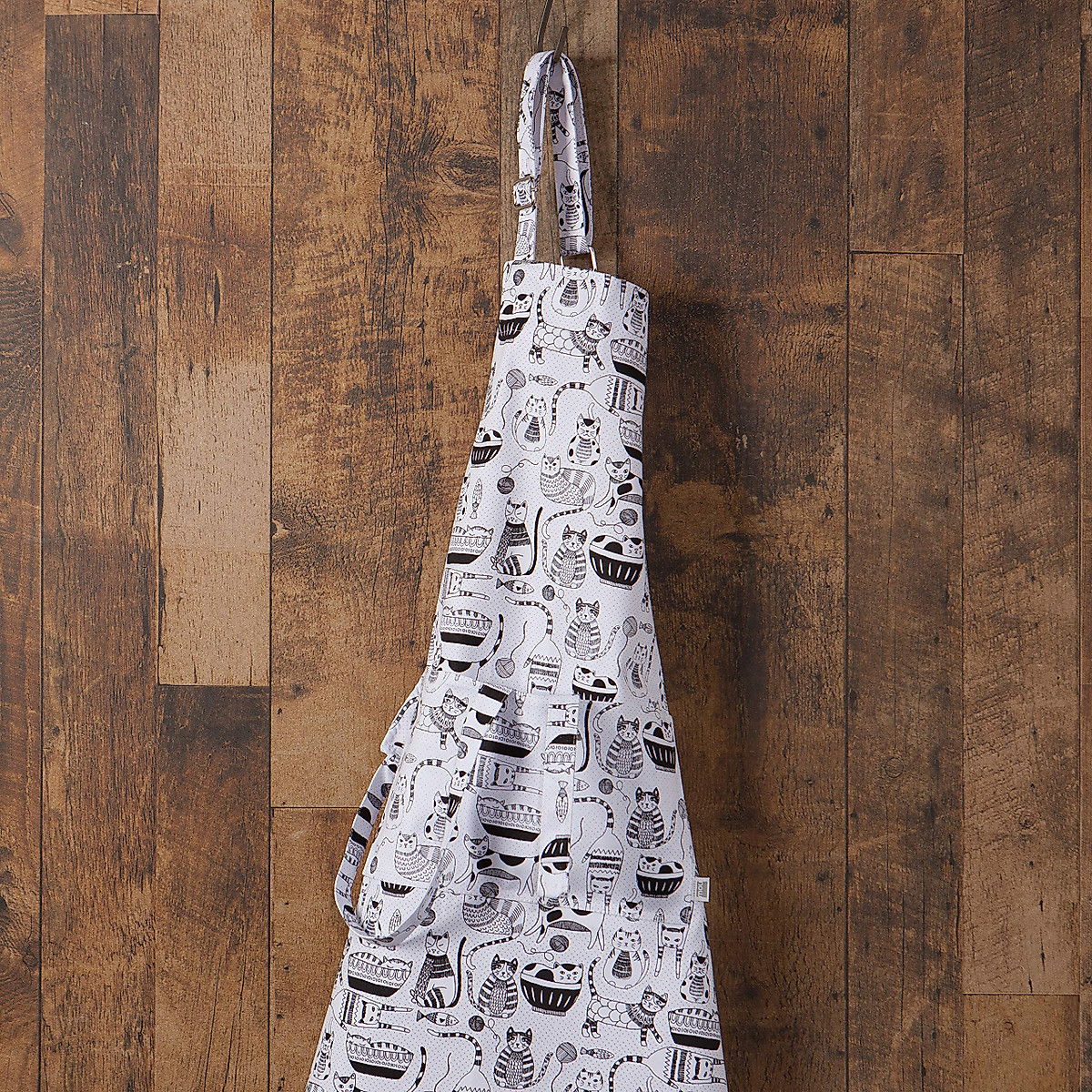 Now Designs unisex adult Cat Now Designs 2500134aa Basic Cotton Kitchen Chef s Apron Purr Party Print, Purr Party, W28 x L32 inch US