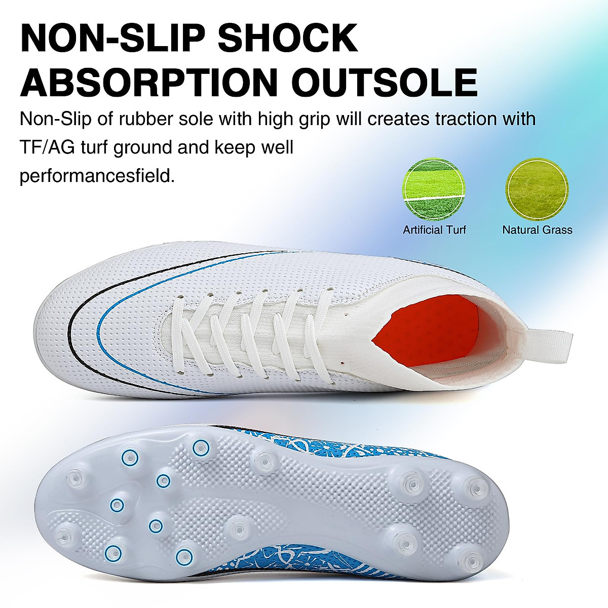 Soccer Cleats Mens Football Cleats Women Tacos de Futbol para Hombre Soccer Shoes for Big Boy High Top Football Boots Tacos de Futbol Zapatos de Futbol para Hombres Outdoor Soccer Shoes AG