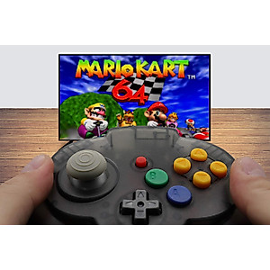 Warrior 64 Wired Controller for Original Nintendo 64 N64 Console (Black)