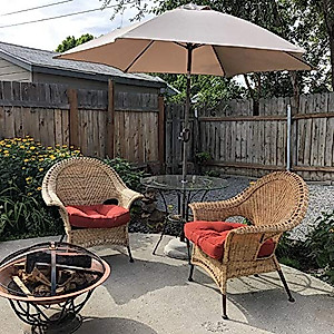 Audio-Visual Direct Tempered Glass Patio Table Top with Rounded Edge (36" with 1 5/8" Center Hole) Includes Free Umbrella Hole Ring and Cup Set