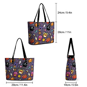 Womens Handbag Doodle Pattern Leather Tote Bag Top Handle Satchel Bags For Lady