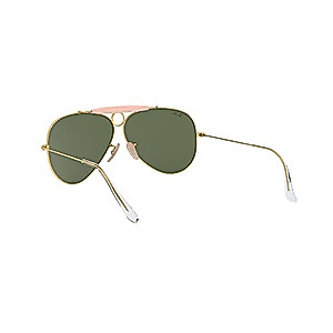 Ray-Ban RB3138 Shooter Aviator Sunglasses, Gold Blush/G-15 Green, 62 mm