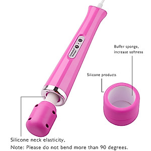 10 Speeds Wired Powerful Handheld Electric Back Massager with Strong Vibrations, Personal Therapy Massager for Sports Recovery, Muscle Aches, Body Pain-Rose red