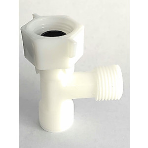 LeonKing Bidet Plastic T adapter 1/2" x 1/2" x 1/2" 3 way connector with Rubber Washer