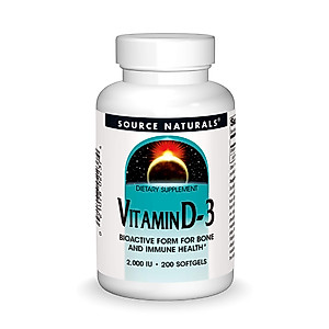 Source Naturals Vitamin D-3 2000 iu Supports Bone & Immune Health - 200 Softgels