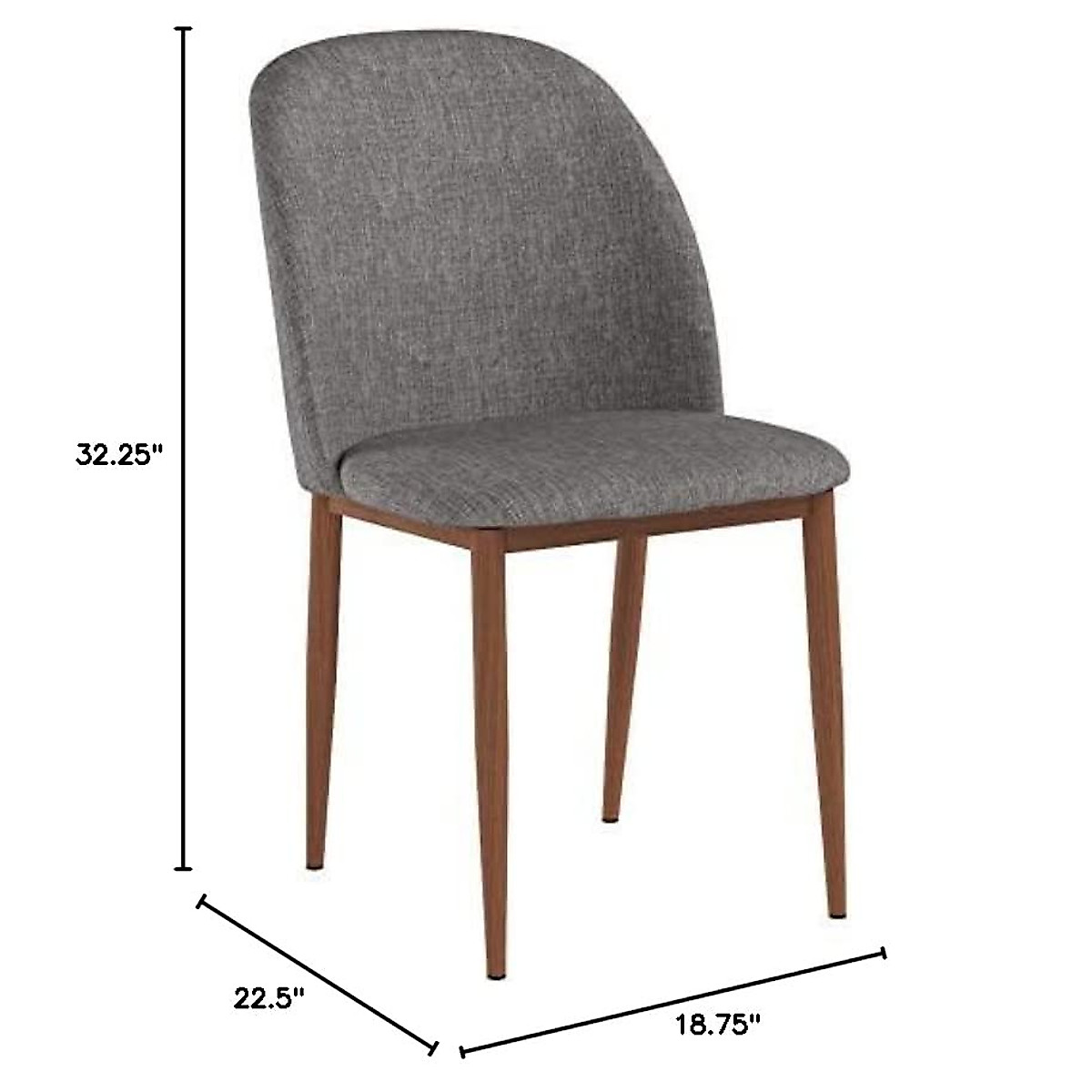 Christopher Knight Home Anastasia Fabric Dining Chairs, 2-Pcs Set, Light Grey / Light Walnut