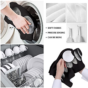 DuoPhi Kitchen Towels Set Round & Semicircle Moon Dish Towel Moon Phase Hand Towel 2 Pack Absorbent Soft Cotton Dishcloths Bar Towels & Tea Towels