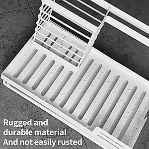 Amlanpin Kitchen Sink Caddy Organizer, Rustproof Non-Slip Soap Dish Dispenser Brush, Sponge Holder for Kitchen Sink, Kitchen Organization and Storage, Home Essentials Accessories