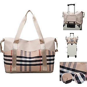 Large Capacity Travel Luggage Bag, Women's Tote Bag to Carry Airplane Fits Under Seat, Men's Short Business Carry-on Sports Gym Dry and Wet Separation Bag（Trend Red）