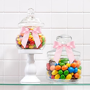 50pcs 3.5" Small Pink Bow Twist Tie Bows Mini Bows Wedding Favor Ribbon Bows for Cookie Candy Bagging Baby Shower Halloween Thanksgiving