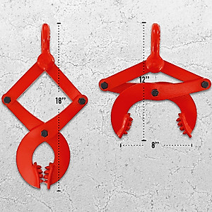 Single Scissor Heavy Duty Pallet Puller, Solid Steel, 2000 lbs Capacity, 5 Inch Opening and 1-1/2" Height Jaw Clamp Grabber Hook Puller Tool for Forklift Chain - by Rampro