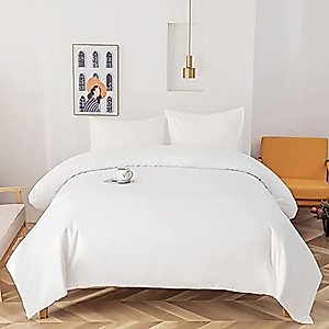 Olrynns White Washed Duvet Cover King Size - Microfiber Duvet Covers, Soft King Duvet Cover Set 3 Pieces with Zipper Closure (1 Duvet Cover + 2 Pillowcases)