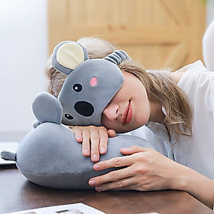 Travel Pillow, Memory Foam Neck Pillow with 360-Degree Head Support Comfortable Airplane Pillow with Storage Bag Lightweight Traveling Pillow for Sleeping, Car, Train, Bus and Home Use (Koala)