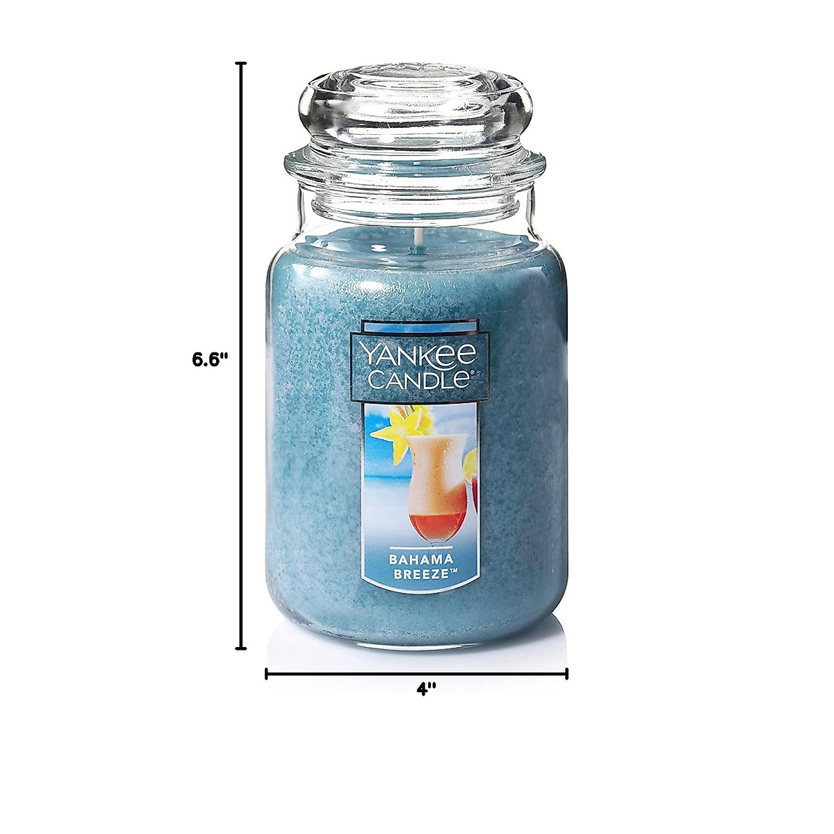 Yankee Candle Bahama Breeze Scented, Classic 22oz Large Jar Single Wick Candle, Over 110 Hours of Burn Time