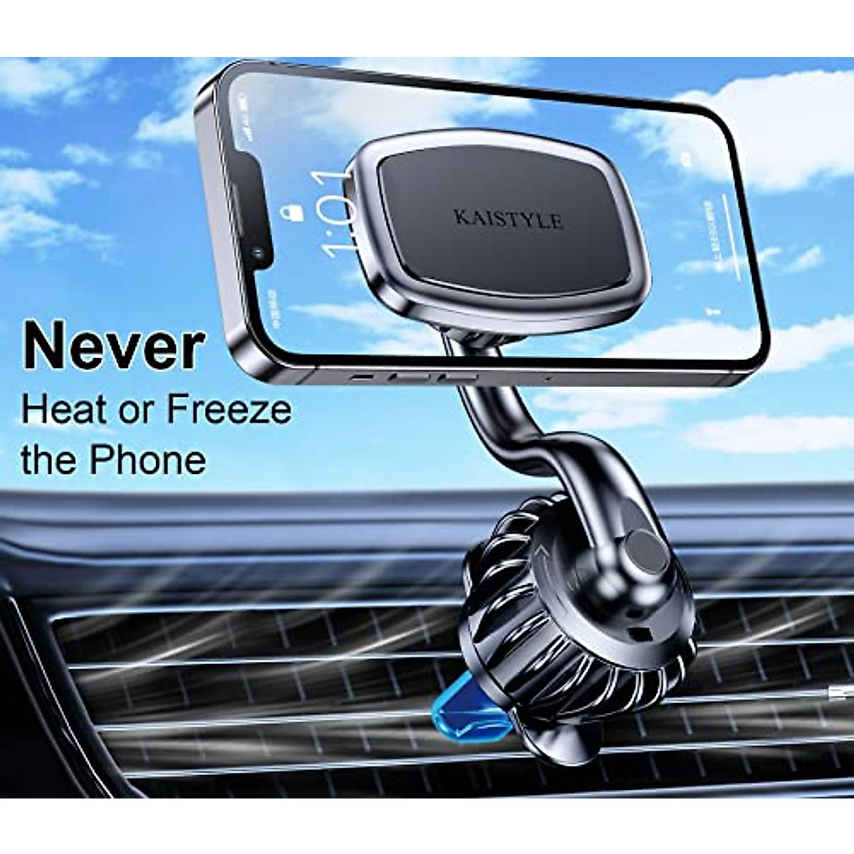 【 2 - PACK 】 Magnetic Phone Mount for Car Vent,【Upgraded Clip】 Car Magnetic Phone Holder, 【Strong Magnet 】【 360° Rotation 】 Magnetic Air Vent Phone Holder for car Fits iPhone Samsung, etc Cell Phone