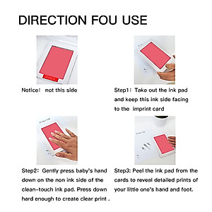 Xingwenice Large Clean Touch Ink Pad for Newborn Footprint Handprint, Inkless Infant Hand and Foot Stamp Kit - Family Keepsake Baby Shower Gifts for Boys or Girls, 2 Uses (Large,Pink)