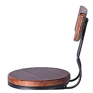 Topower Farmhouse Kitchen Stool, Industrial Counter Stool, Kitchen Deco Round Seat Standard Height Adjustable Swivel Bar Stools with Backrest Indoor House Design Wood Backrest Black Set of 2