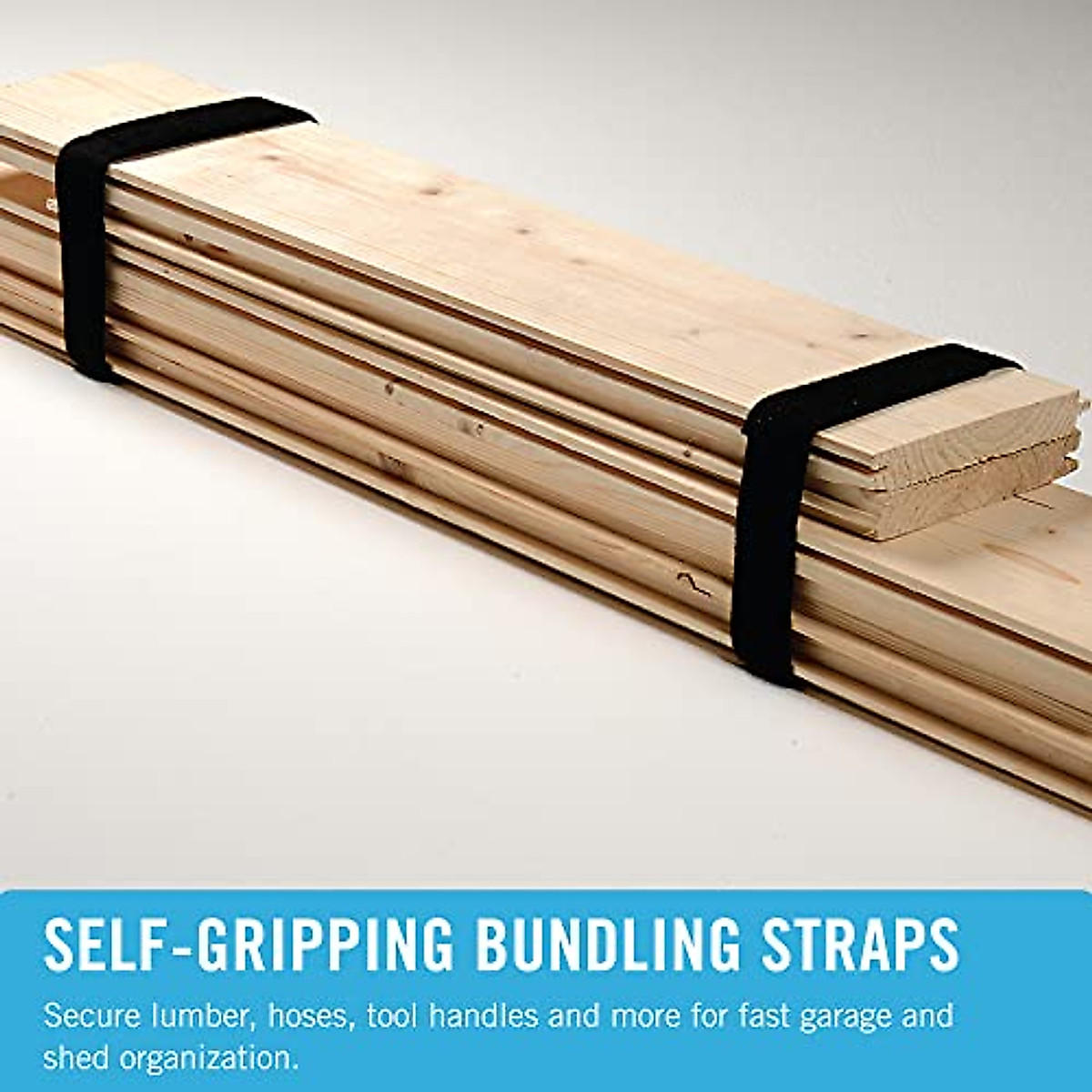 VELCRO Brand ONE-WRAP Double Sided Roll | 45 Ft x 1-1/2 In | Cut to Length Straps Heavy Duty | Bundling Ties Fasten to Themselves for Secure Hold, Black (91881)