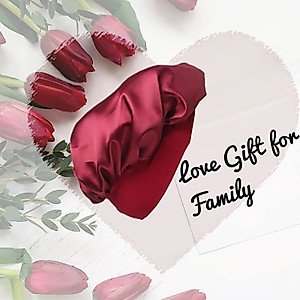 Satin Bonnet, Elastic Wide Band Sleeping Caps, Silk bonnet, Satin Hair Bonnet for Sleeping, Hair Bonnets for Curly Hair, Hat Night Sleeping,Gift for Birthday, Christmas, Thanksgiving, Valentine’s Day