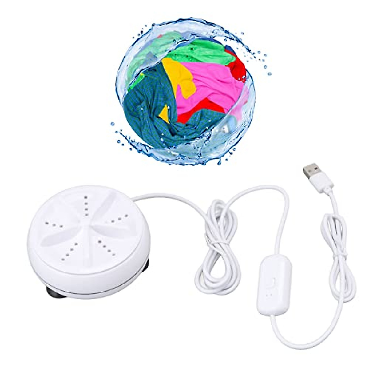 Mini Washing Machine, Ultrasonic Low Noise Dryer Washer, Compact Laundry Washer with USB Charging, Quite Mini Washer, Small Cleaning Machine for Underwear Socks
