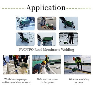 Plastic Welder Roof PVC Waterproof Membrane Welding Machine TPO Automatic Traveling Edge Welding Kit Hot Air Gun Accessories (230V welder+120V heat gun)