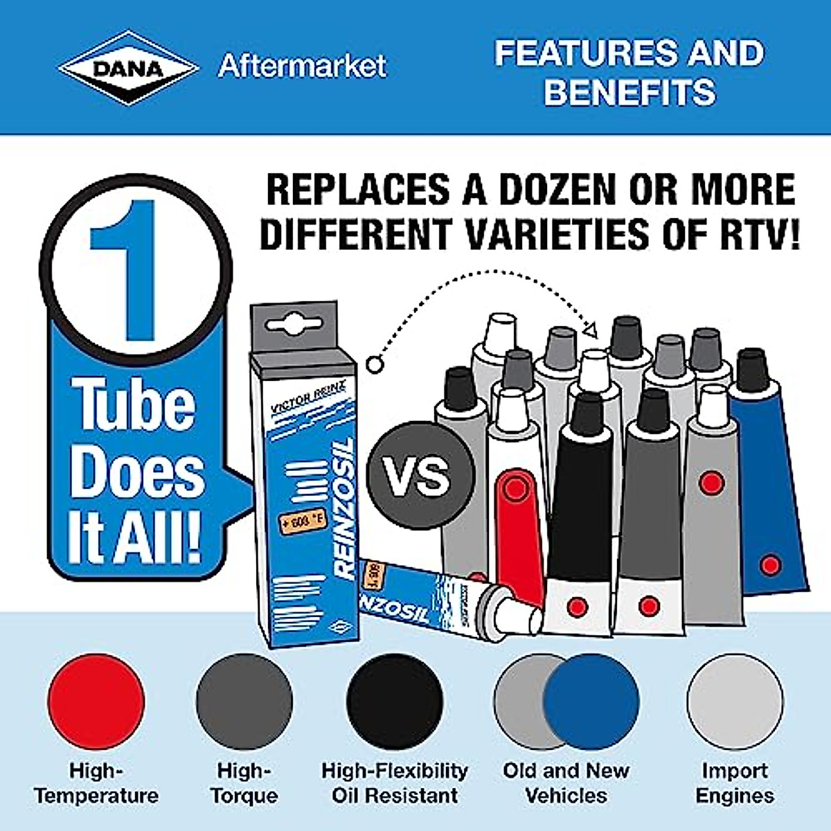 Victor Reinz 70-31414-10 Reinzosil RTV Silicone - 70 ml Tube
