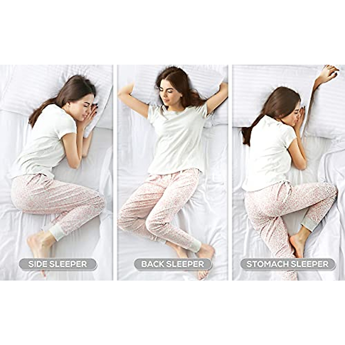 Utopia Bedding Bed Pillows for Sleeping Queen Size (White), Set of 2, Cooling Hotel Quality, for Back, Stomach or Side Sleepers