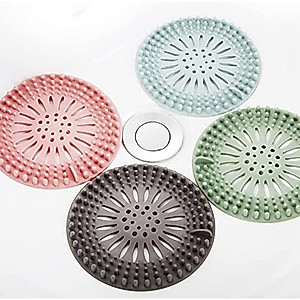 Hair Drain Catcher, Round Shower Drain Covers for Shower, Silicone Hair Catchers,Easy to Install and Clean Suit for Bathroom Bathtub and Kitchen Drain Protector 4 Pack