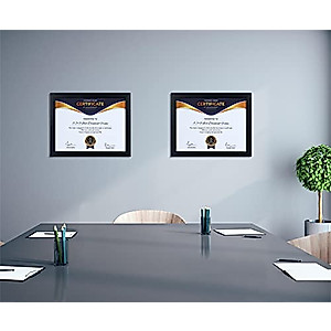 ELSKER&HOME 8.5x11 Picture Frame - Certificate Document Frame 6 Pack with Semi-Tempered Glass - Black Sturdy Wood Composite Award Diploma Frame - Includes Hanging Hardware and Desktop Easel