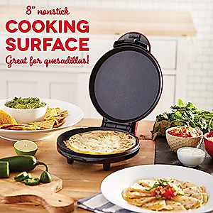 DASH 8” Express Electric Round Griddle for for Pancakes, Cookies, Burgers, Quesadillas, Eggs & other on the go Breakfast, Lunch & Snacks - Red