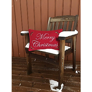 C&F Home Merry Christmas Red Green Embroidered Petite Pillow Decor Decoration Indoor Outdoor Holiday Throw Petite Pillow Cover for Patio Couch or Bed 8x12” 8 x 12 Multi