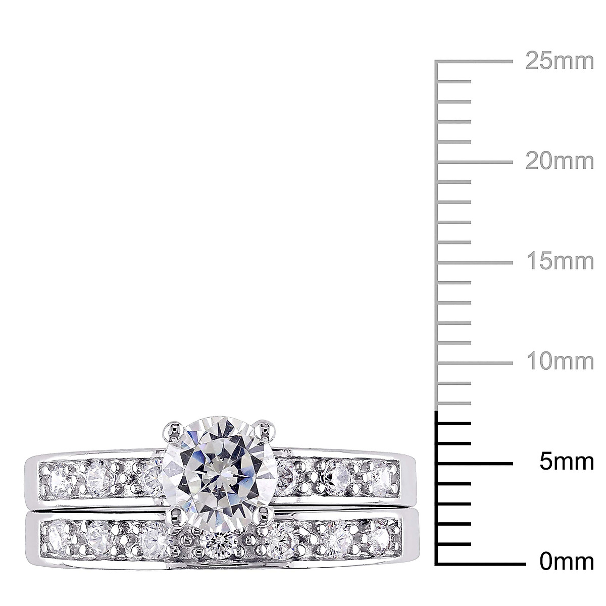 Abbie+Cleo 2 1/3 CT TGW Women's Cubic Zirconia Ring - Anillo de Mujer - Rhodium Plated 925 Sterling Silver - Bridal Ring (Round Shape - Size 6)