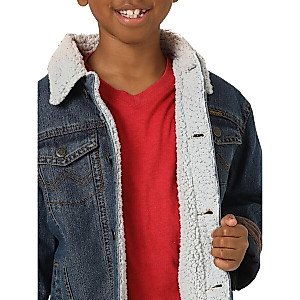Wrangler Boys' Big Western Lined Jacket, Blanket Indigo, Large