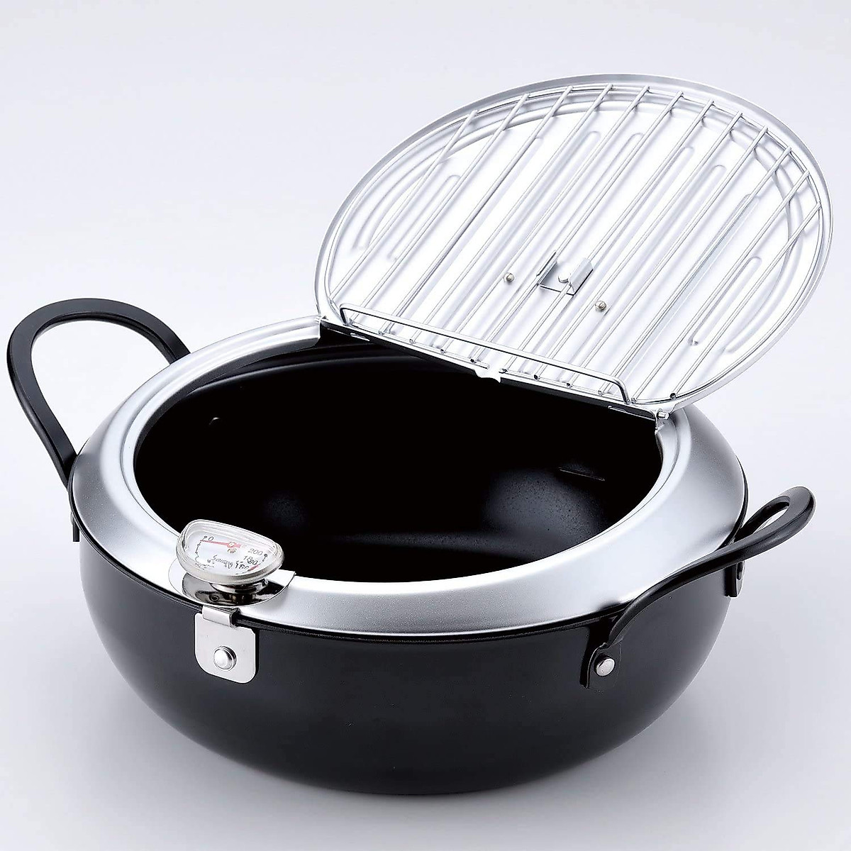 Wahei Freiz TM-9090 Tempura Pot, Imono Koji from Tsubamesanjo, 9.4 inches (24 cm), Iron Lid, Induction Compatible, Made in Japan