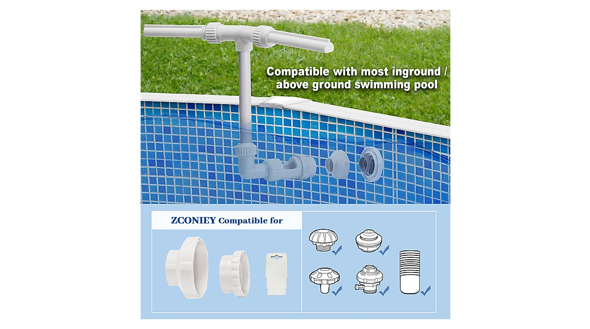 Swimming Pool Waterfall Fountain Spray with 2 Fountain Heads