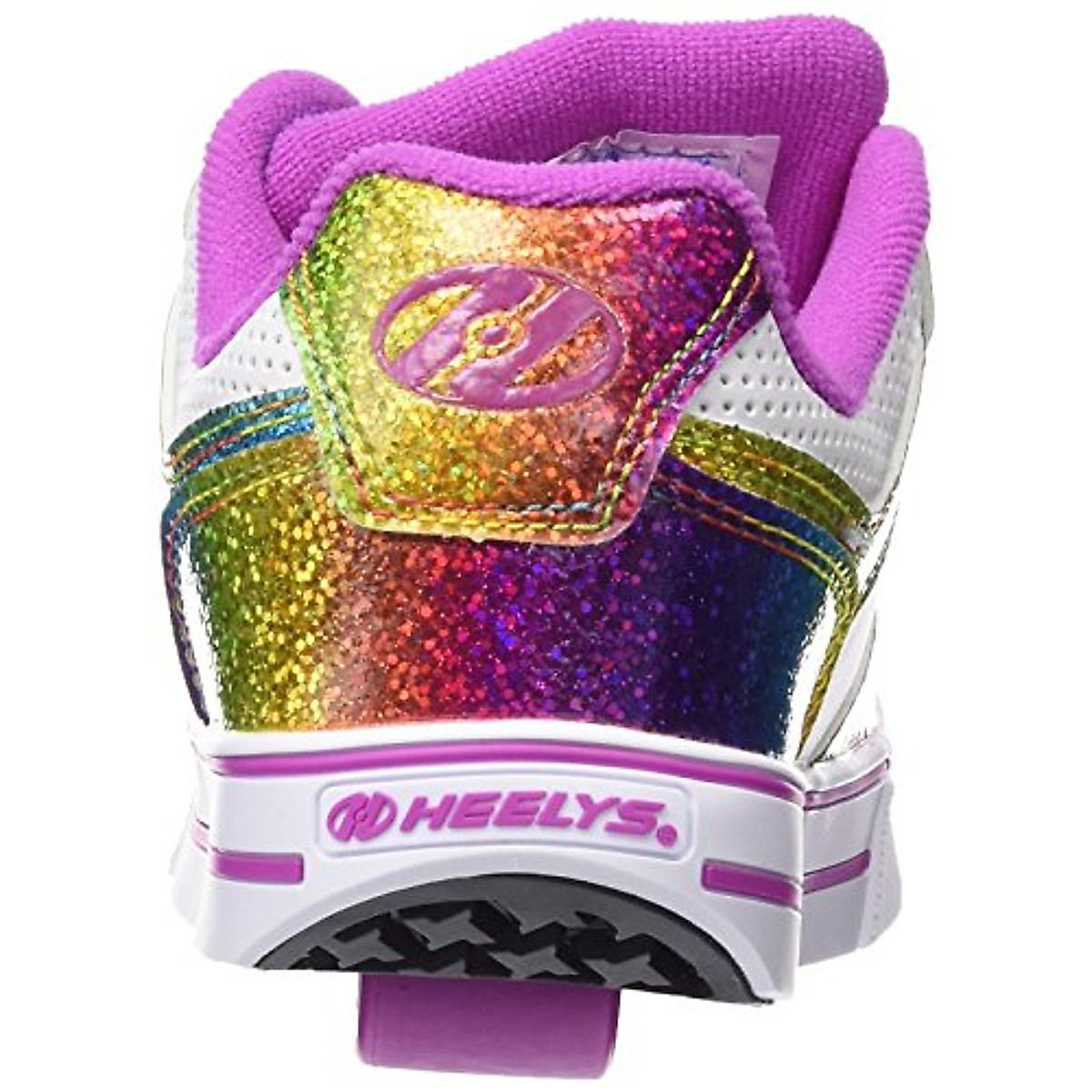 HEELYS Motion Plus (Little Kid/Big Kid/Adult) White/Rainbow/Hot Pink 3 Little Kid M