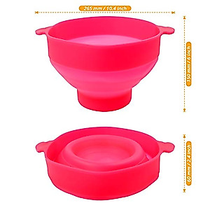 KUFUNG Kitchen Microwave Popcorn Popper Collapsible, BPA Free Silicone Popcorn Popper Microwave Collapsible Bowl, Quick & Easy Popcorn Popper Silicone Microwave (S, Rose Red)
