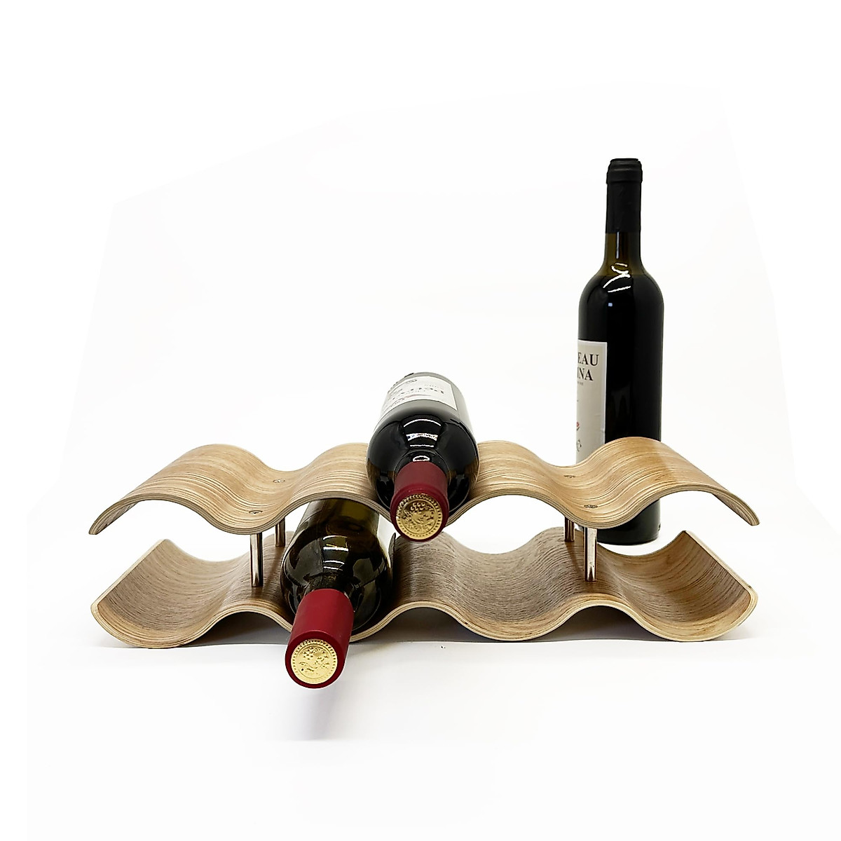 Bellglee Wine Racks Countertop, 2-Tier Wooden Wine Rack Inserts for Cabinet, Bottle Holder Stand, 7 Bottles Freestanding Wine Storage Cabinet Shelf Organizer for Home Décor, Bar and Pantry