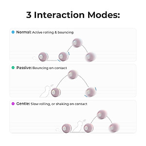 Cheerble Hoochii Smart Interactive Cat Toy, 3 Interactive Modes Automatic Moving Bouncing Rolling Ball for Indoor Cat Kitten Birthday Gift, Self Rotating Ball with Lights and Bell, USB Rechargeable